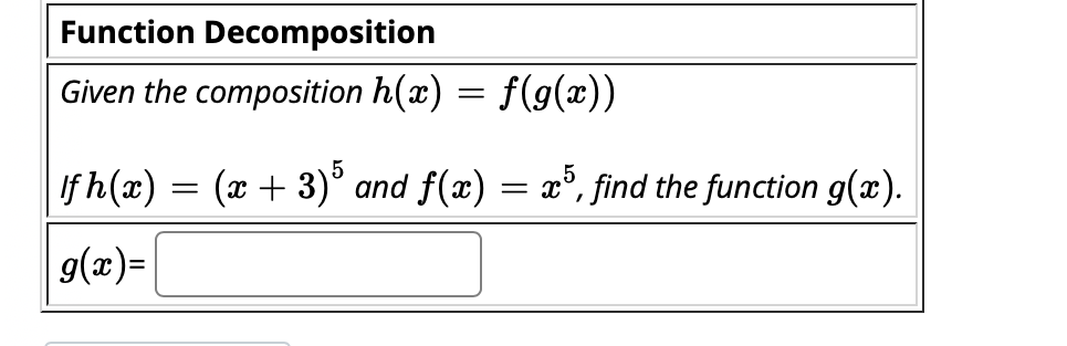 Solved Function Decomposition Given the composition | Chegg.com