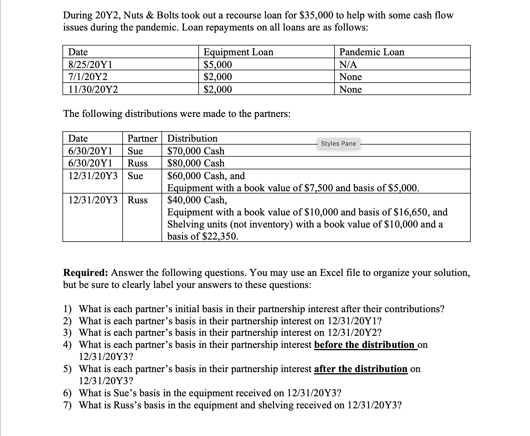 Solved Sue and Russ formed a limited partnership in 20Y1 to | Chegg.com