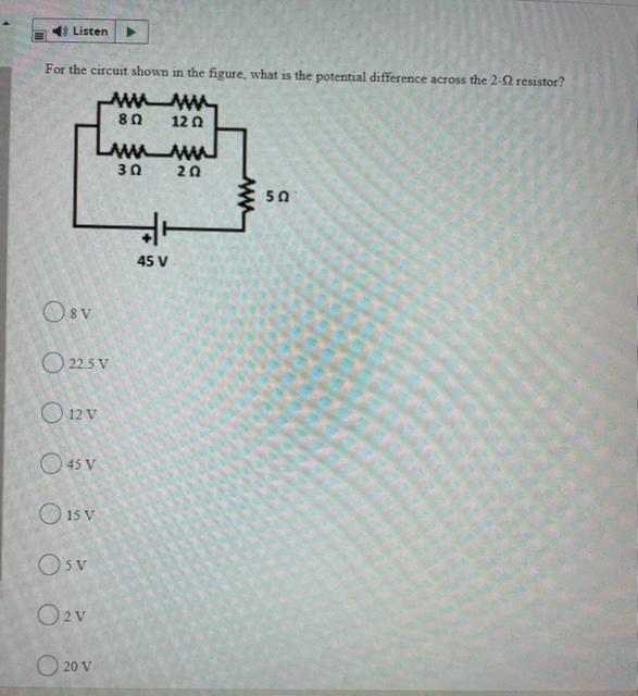 Solved Listen For the circuit shown in the figure, what is | Chegg.com
