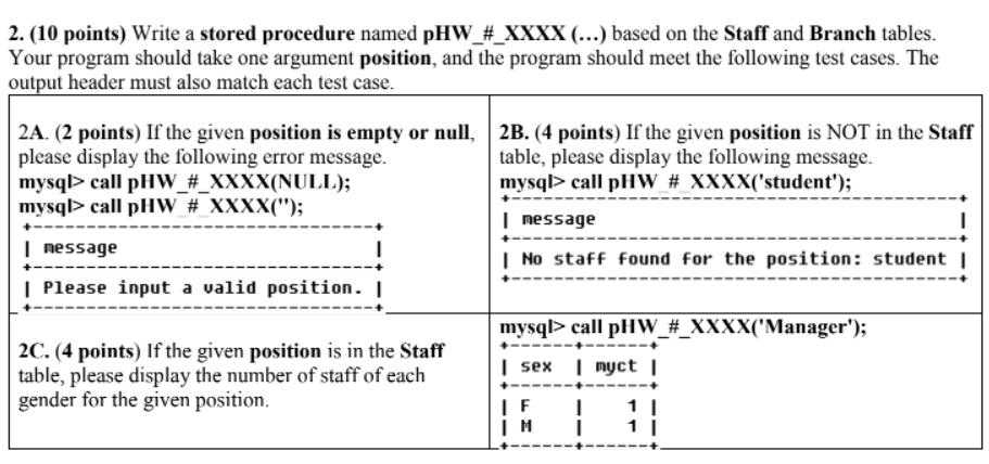 Solved 1. (10 points) Write a stored function named | Chegg.com