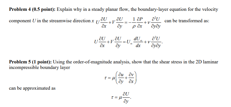 Solved Problem 4 (0.5 point): Explain why in a steady planar | Chegg.com