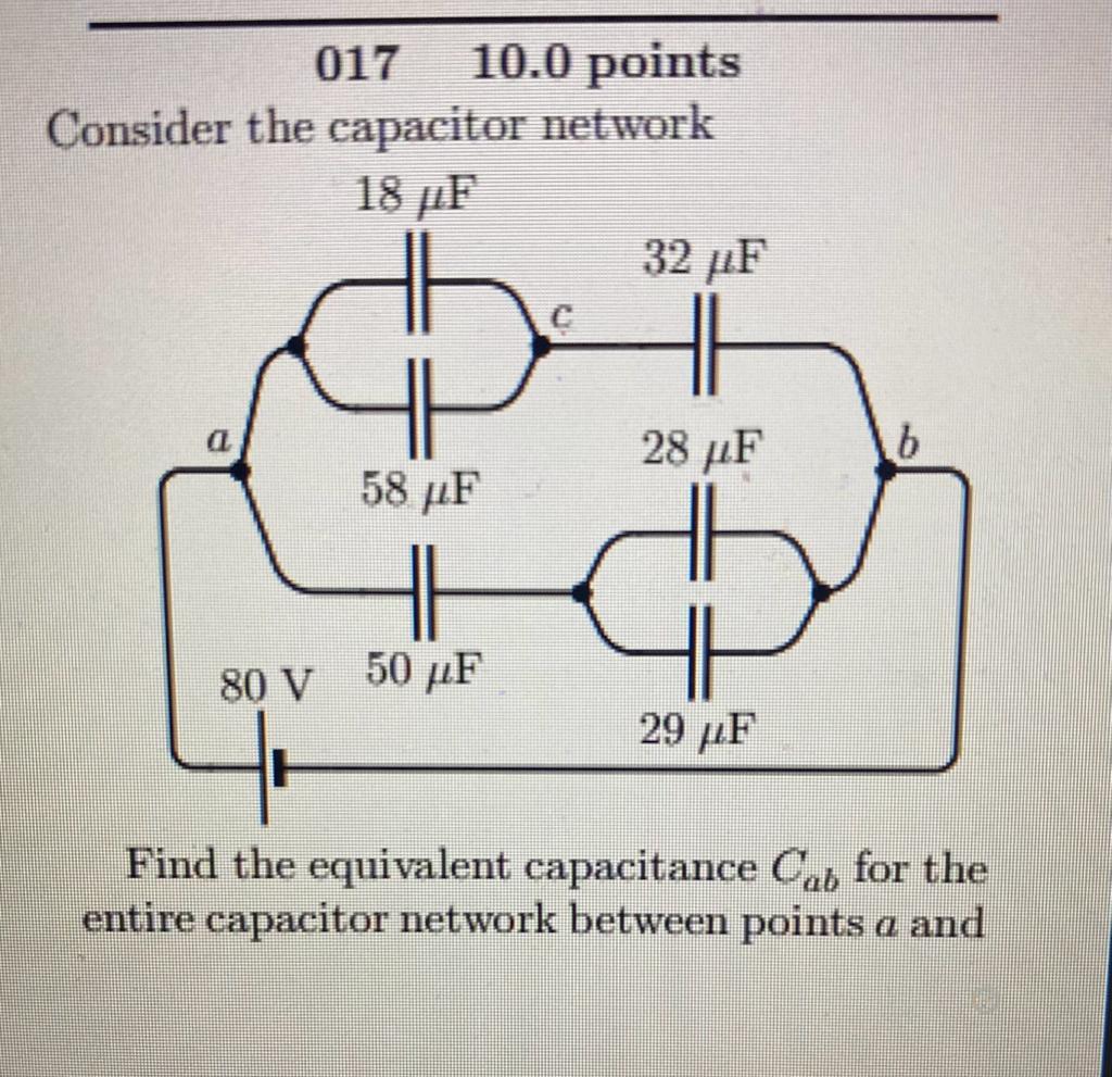 Solved Consider the capacitor network Find the equivalent | Chegg.com