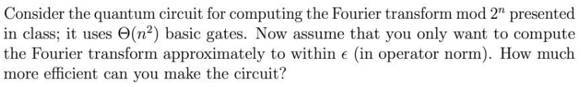 Consider the quantum circuit for computing the | Chegg.com
