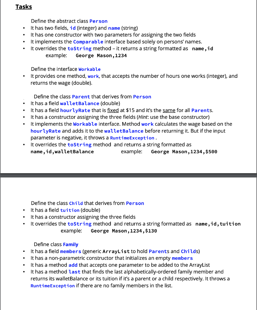 Solved IN JAVA, thanks a ton! Write all your code in one | Chegg.com
