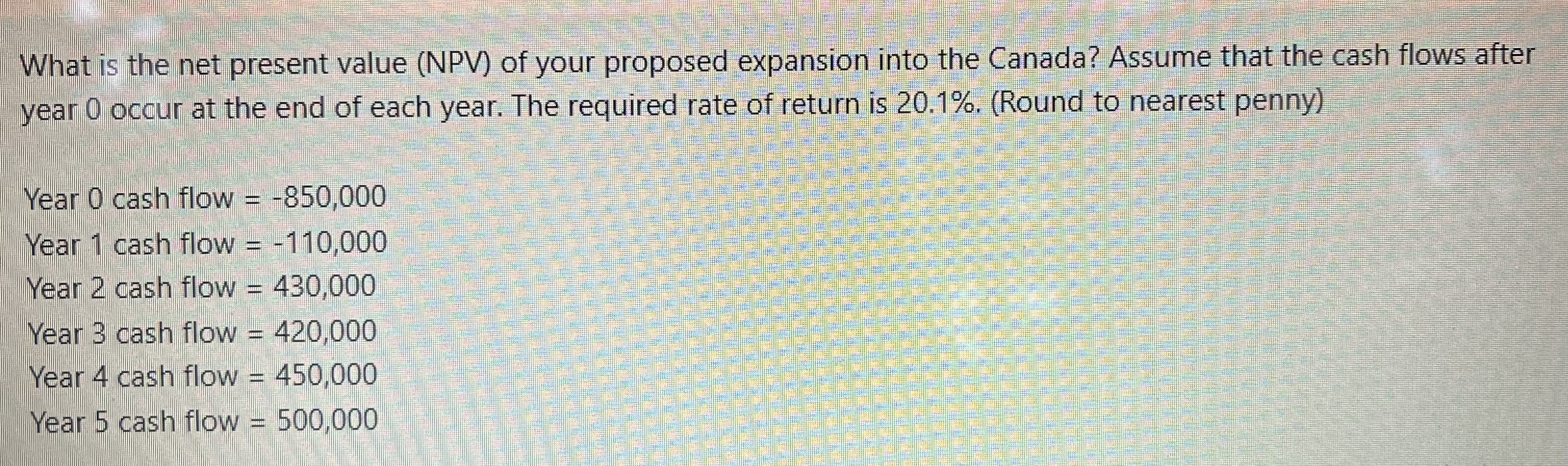 Solved What is the net present value (NPV) ﻿of your proposed | Chegg.com