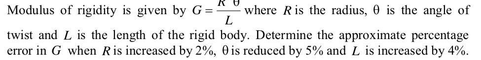 Solved R ? Modulus of rigidity is given by G- where R is the | Chegg.com