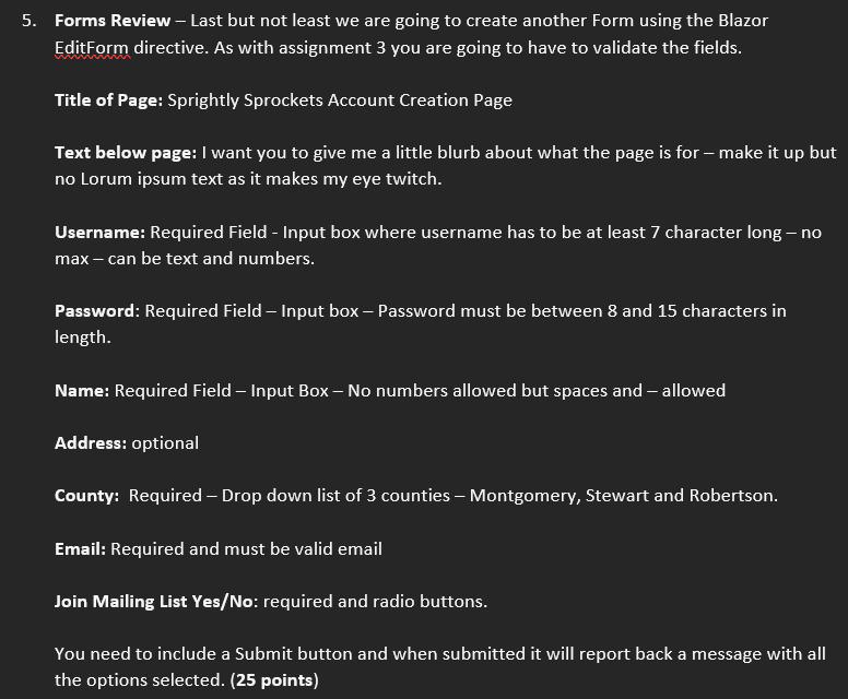 Solved 5. ﻿Forms Review - ﻿Last but not least we are going | Chegg.com