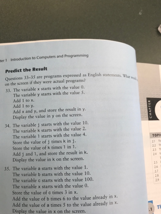 Solved ter 1 Introduction to Computers and Programming | Chegg.com
