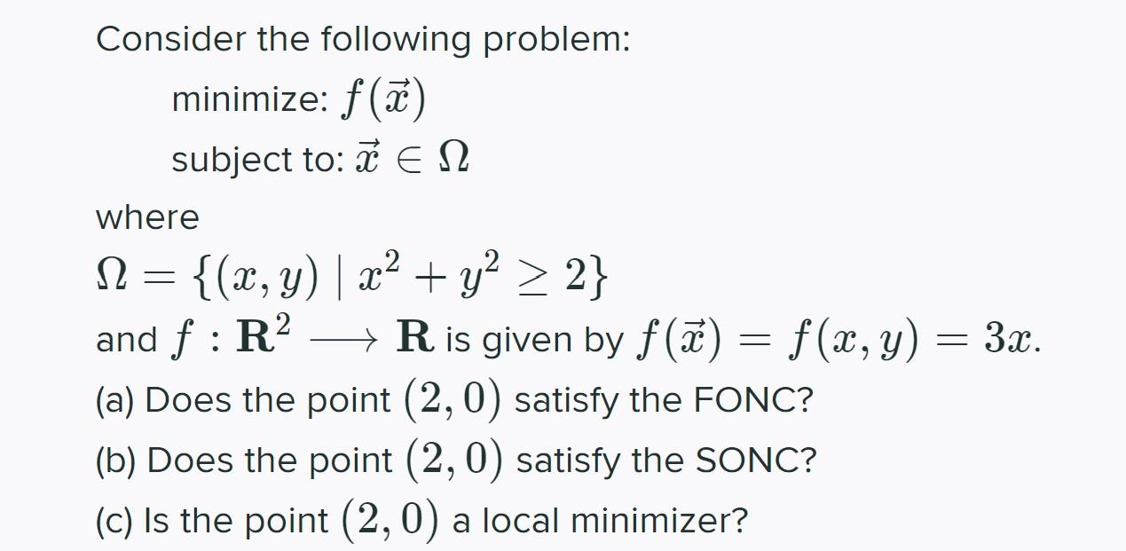 Consider the following problem: minimize: f(x) | Chegg.com