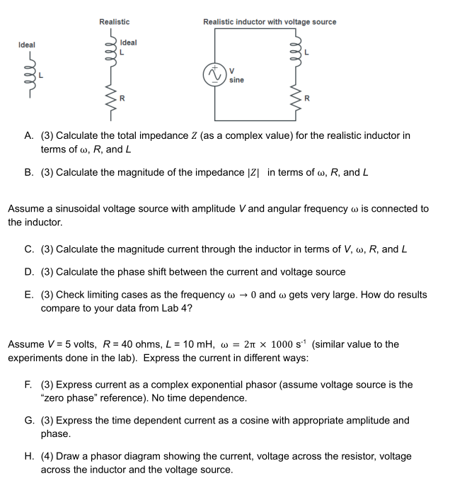 Solved Realistic Realistic inductor with voltage source | Chegg.com