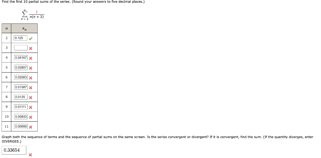 Solved Find the first 10 partial sums of the series. (Round | Chegg.com