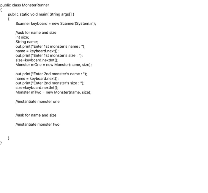Solved The outline for the Code is given and I just have to | Chegg.com
