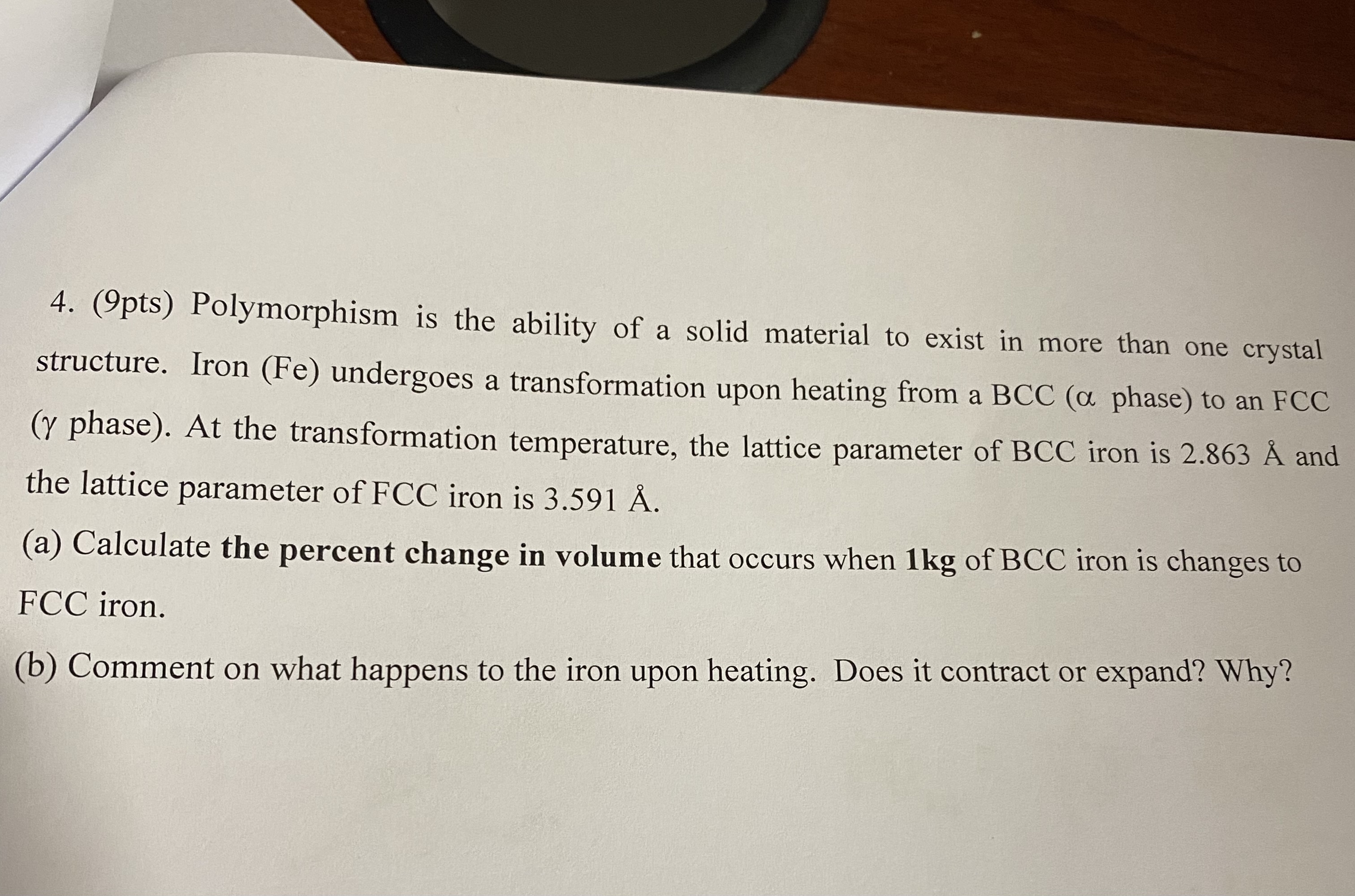 Solved 4. (9pts) Polymorphism is the ability of a solid | Chegg.com