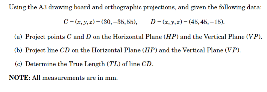 Solved Using the A3 drawing board and orthographic | Chegg.com