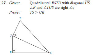 Solved Quadrilateral RSTU with diagonal US ∠R and ∠TUS are | Chegg.com