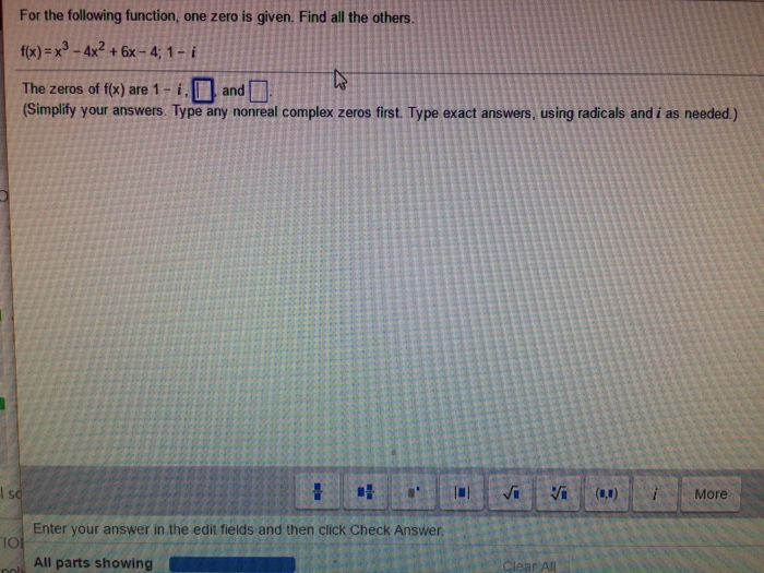 Solved For the following function, one zero is given. Find | Chegg.com