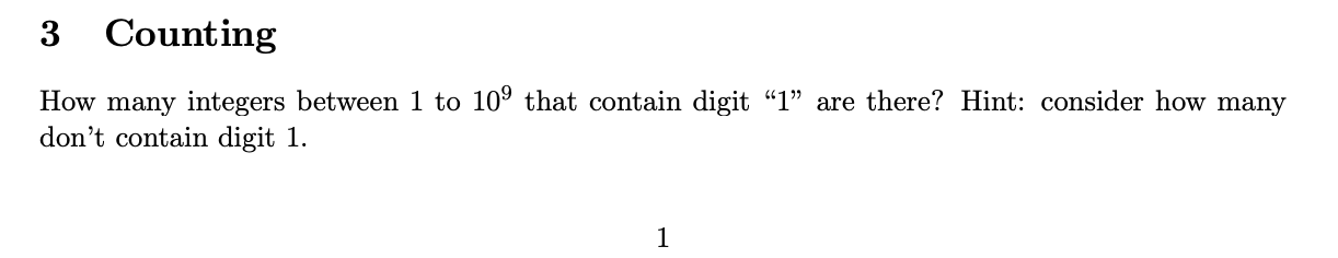 Solved 3 Counting How many integers between 1 to 10° that | Chegg.com