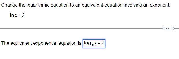 Solved Change the logarithmic equation to an equivalent | Chegg.com