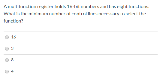 Solved A multifunction register holds 16-bit numbers and has | Chegg.com