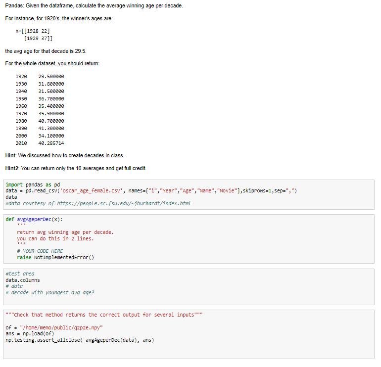 Solved Let's analyze the age distribution of Oscar Winners | Chegg.com
