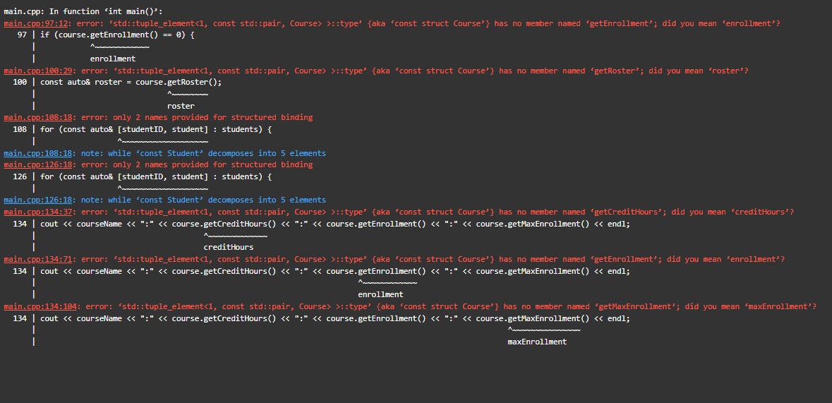 I'm developing a C++ program that registers students | Chegg.com