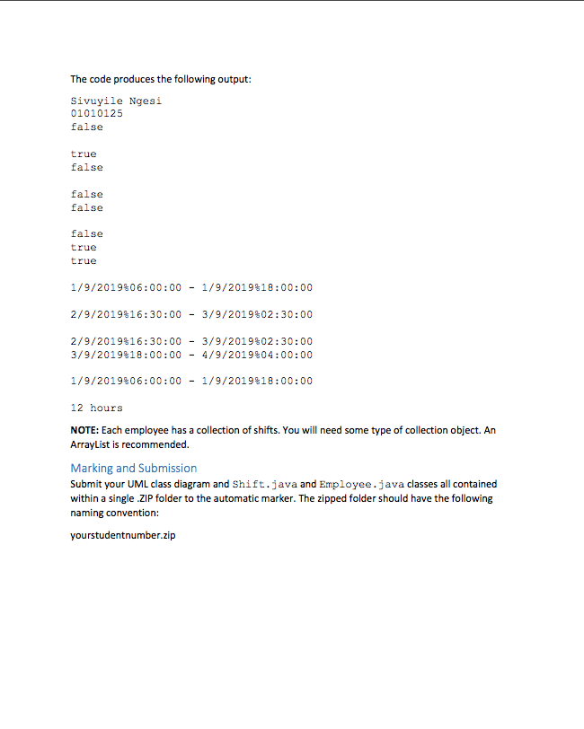 CSC1016S Assignment 5: UML Modelling and Classes | Chegg.com