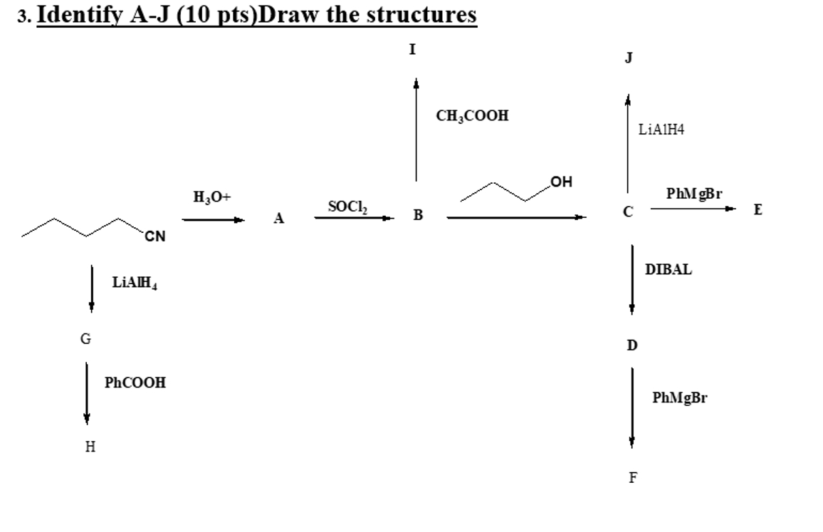 Solved Identify A-J (10 pts)Draw the structures | Chegg.com Solved Identify A-J (10 pts)Draw the structures | Chegg.com