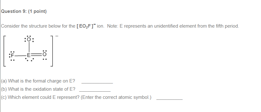 Solved Question 9: (1 point) Consider the structure below | Chegg.com
