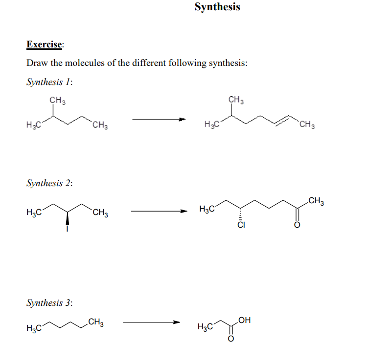 Solved detail the steps in the synthesis of your molecules | Chegg.com