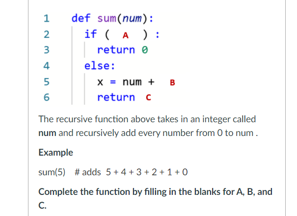 Solved The recursive function above takes in an | Chegg.com