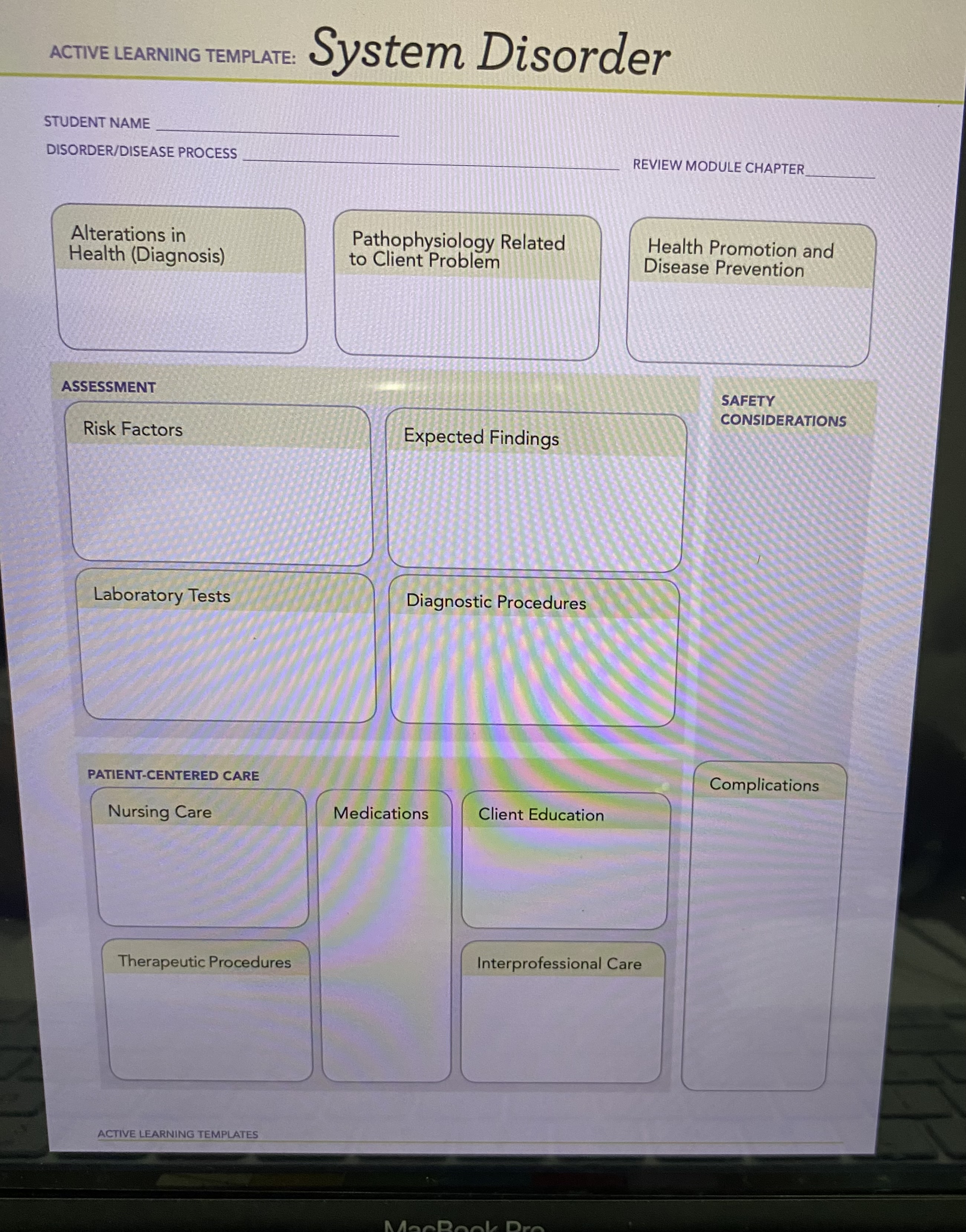 Solved active learning template: System Disorder STUDENT | Chegg.com