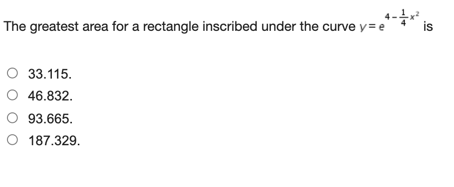 Solved The greatest area for a rectangle inscribed under the | Chegg.com