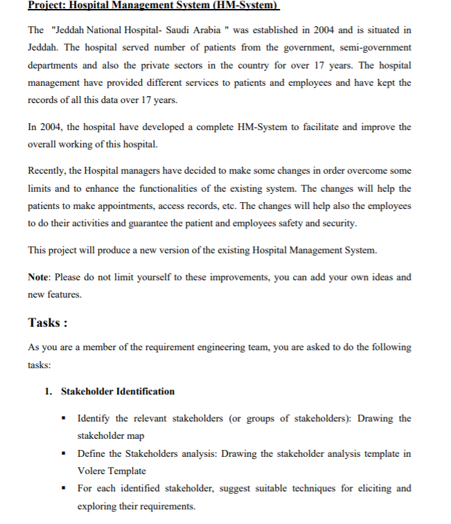 Solved Project: Hospital Management System (HM-System) The | Chegg.com