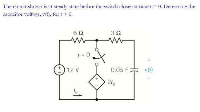 Solved The circuit shown is at steady state before the | Chegg.com