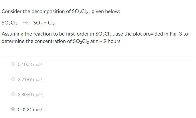 Solved Consider the decomposition of SO2Cl2, given below: | Chegg.com