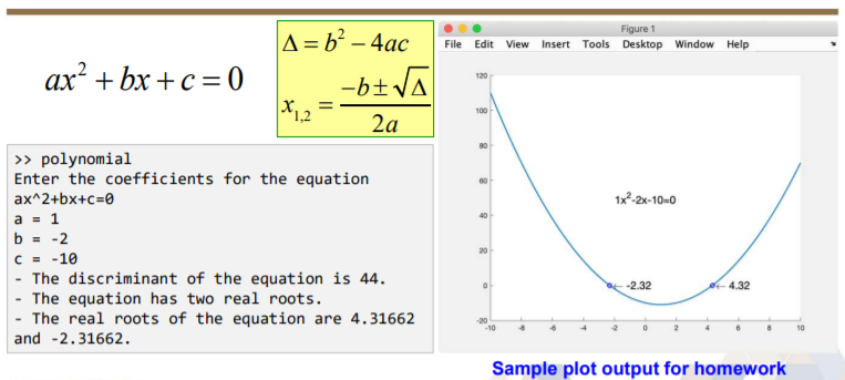 Solved .Write a script to solve second degree polynomial: | Chegg.com