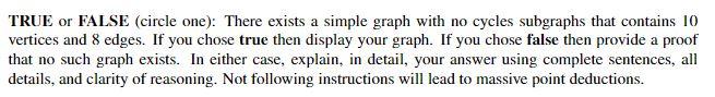 Solved TRUE or FALSE (circle one): There exists a simple | Chegg.com