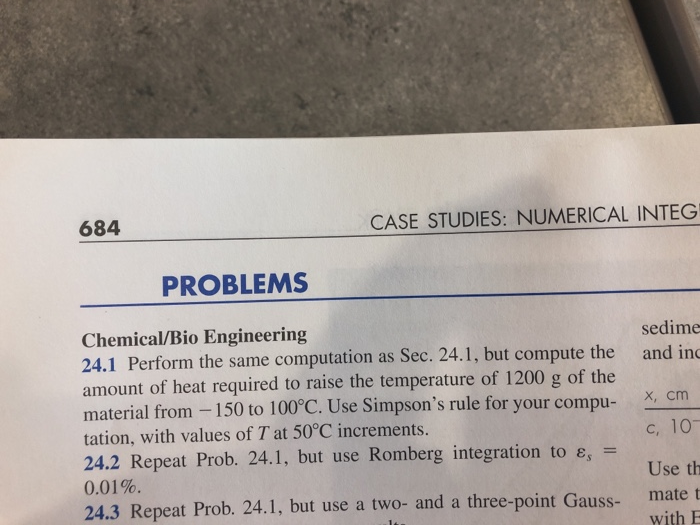 Solved 684 CASE STUDIES: NUMERICAL INTEG PROBLEMS | Chegg.com