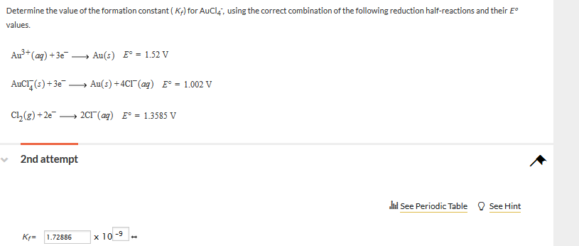 Solved Determine the value of the formation constant ( Kf | Chegg.com