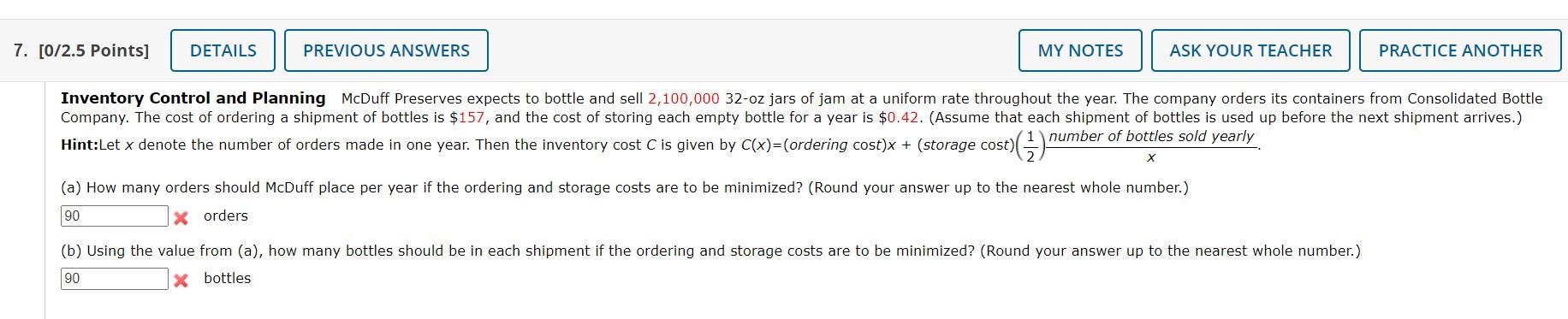Solved Hint:Let x denote the number of orders made in one | Chegg.com