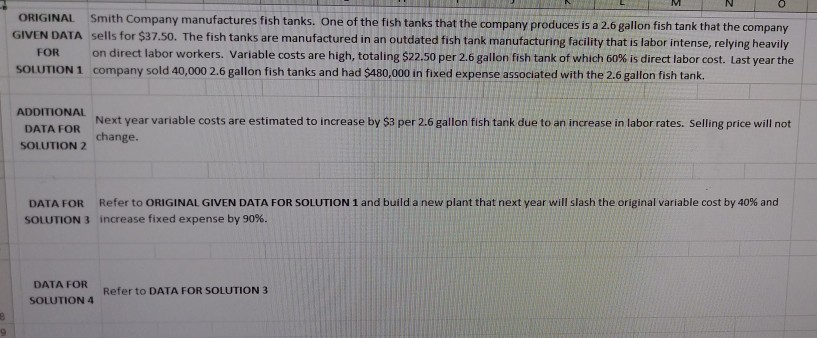 Solved On the sheet tab labeled SOLUTION 3, use the DATA FOR | Chegg.com