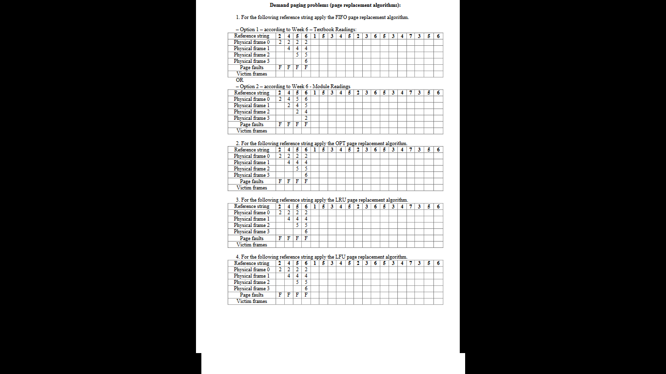 Solved Demand Paging Problems Page Replacement Algorithms 8422
