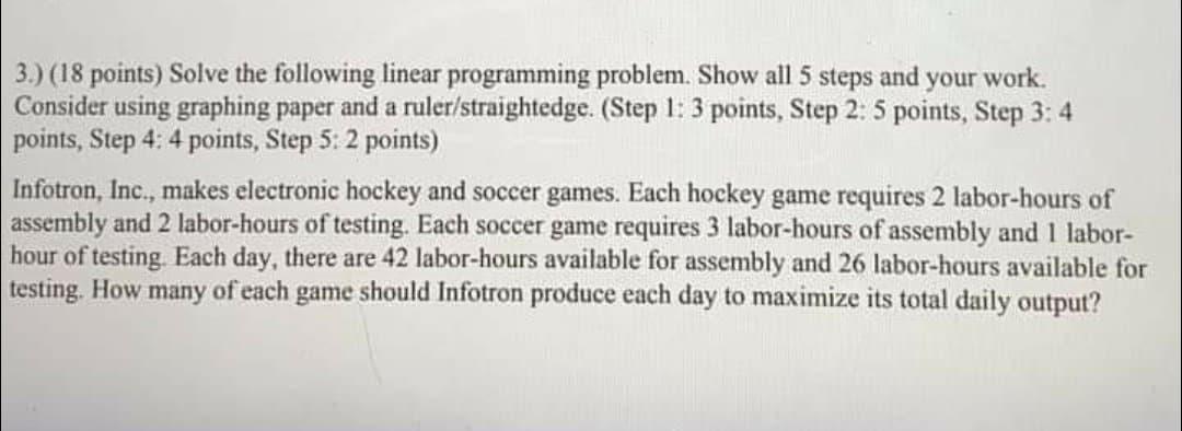 Solved 3.) (18 points) Solve the following linear | Chegg.com