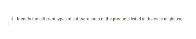 Solved 4. Identify the different types of software each of | Chegg.com