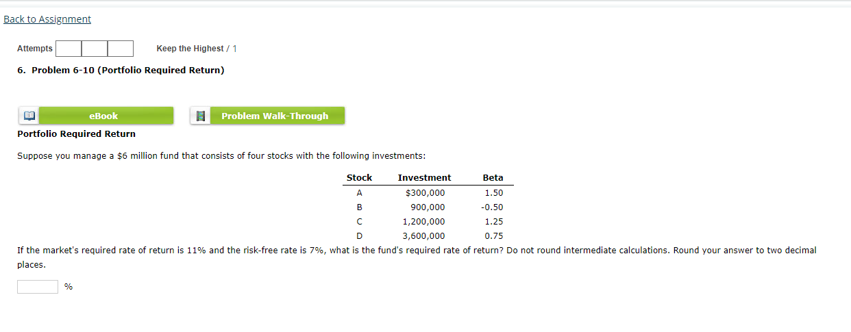 Solved Back to Assignment Attempts Keep the Highest / 1 6. | Chegg.com