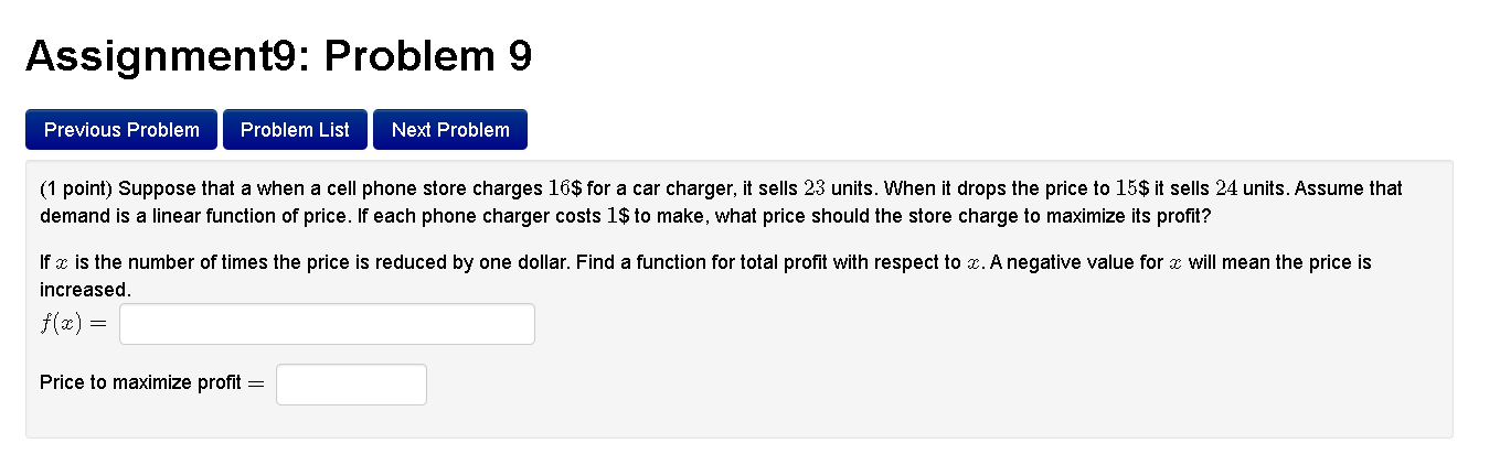 Solved Assignment9: Problem 9 Previous Problem Problem List | Chegg.com