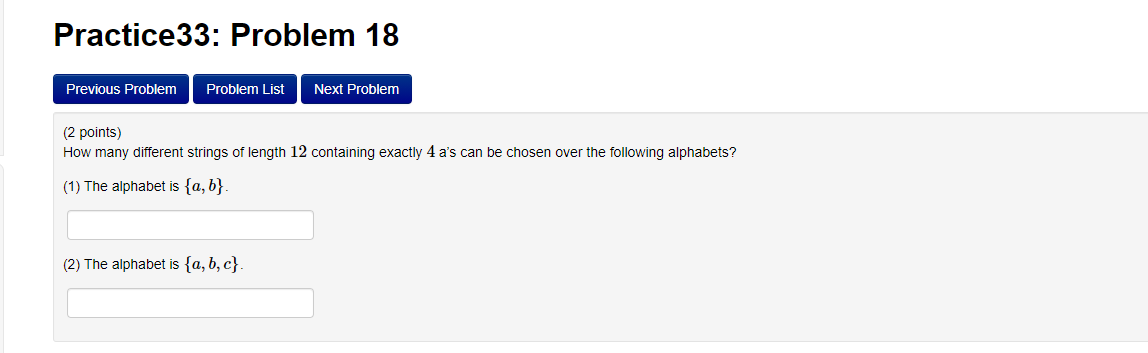Solved Practice33: Problem 18 Previous Problem Problem List | Chegg.com