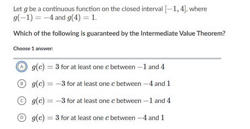 Solved Let g be a continuous function on the closed interval | Chegg.com