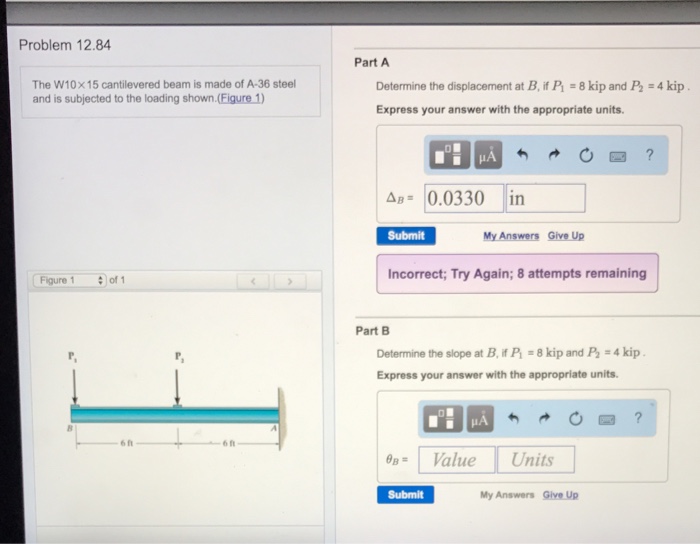 Solved The W10 times 15 cantilevered beam is made of A-36 | Chegg.com