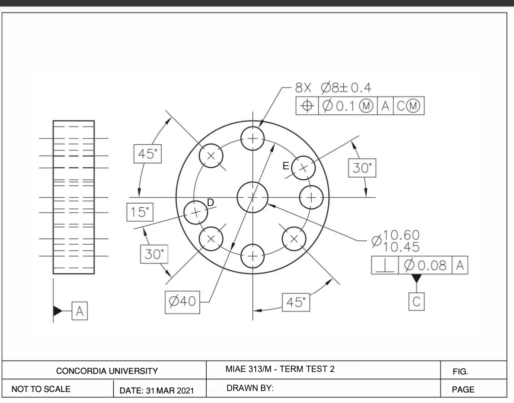 Print the orthographic drawing of the end | Chegg.com